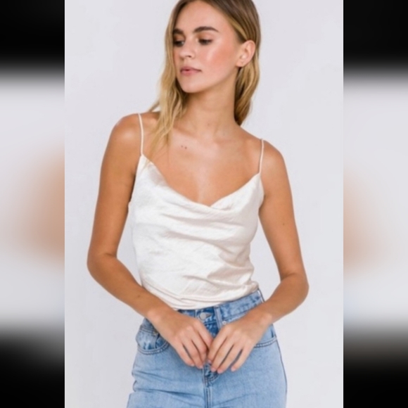Tops | Hammered Satin Cowl Cami Tank Top | Poshmark